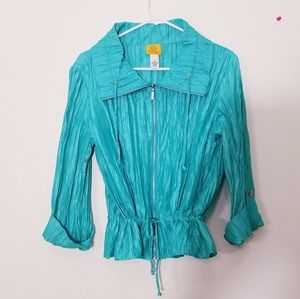 Ruby Rd. | Jackets & Coats | Ruby Road Turquoise Metallic Blue ...